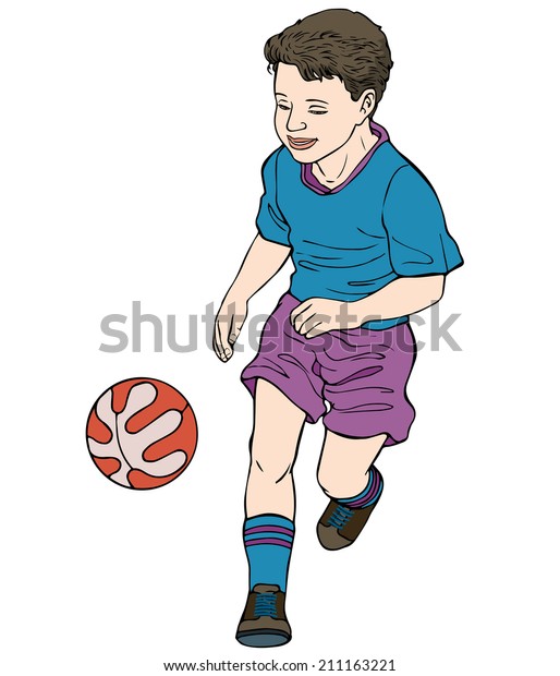 Vector Illustration Kid Ball Cartoon Concept Stock Vector (Royalty Free ...