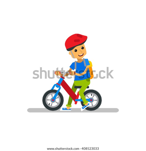 Vector Illustration Kid Riding Bicycle On Stock Vector (Royalty Free ...