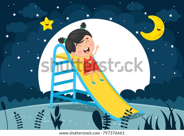 Vector Illustration Kid Sliding Stock Vector (Royalty Free) 797376661 ...