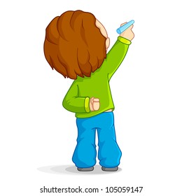 Vector Illustration Kid Writing Marker Stock Vector (Royalty Free ...