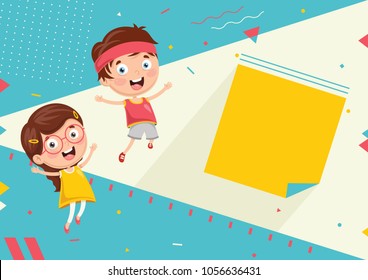 Vector Illustration Kids Abstract Background Stock Vector (Royalty Free ...