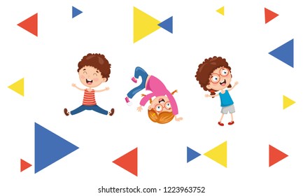 Vector Illustration Kids Abstract Background Stock Vector (Royalty Free ...