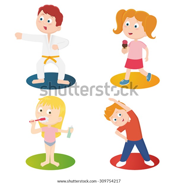 Vector Illustration Kids Activities Stock Vector (Royalty Free) 309754217
