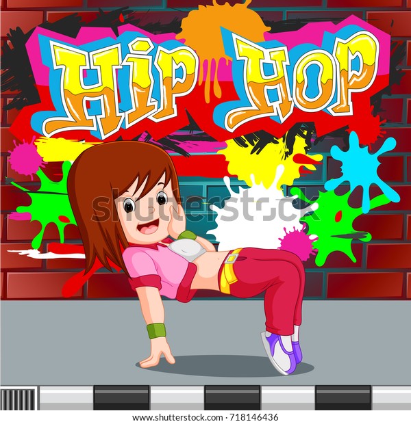 Vector Illustration Kids Dancing Hip Hop Stock Vector (Royalty Free ...