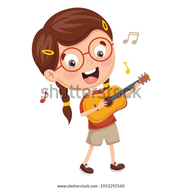Vector Illustration Kids Making Art Performance Stock Vector (Royalty ...