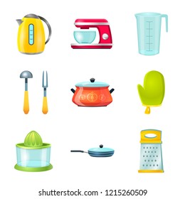 Vector Illustration Kitchen Cook Sign Collection Stock Vector (Royalty ...