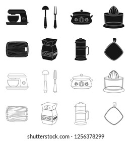 Vector Illustration Kitchen Cook Sign Collection Stock Vector (Royalty ...