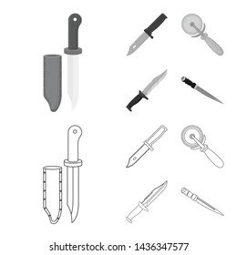Vector Illustration Knife Cut Sign Set Stock Vector (Royalty Free ...
