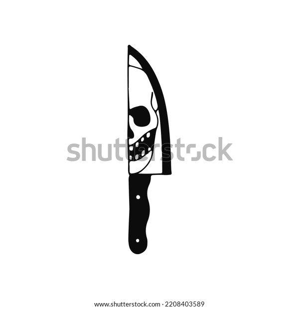 Vector Illustration Knife Skull Stock Vector (Royalty Free) 2208403589 ...