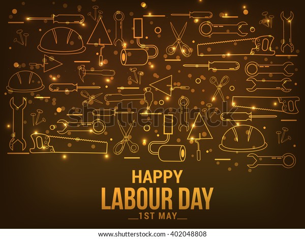 Vector Illustration Labour Day Typography Concept Stock Vector (Royalty ...