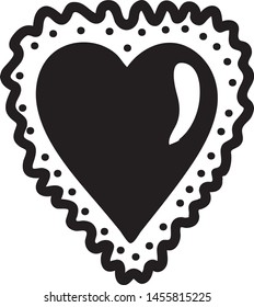 Vector Illustration Lacey Heart Icon Symbol Stock Vector (Royalty Free ...