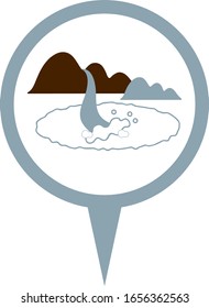 Vector Illustration Lake Map Icon Stock Vector (Royalty Free ...