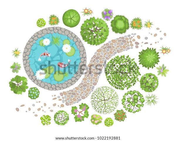 Vector Illustration Landscape Design Top View Stock Vector (Royalty ...