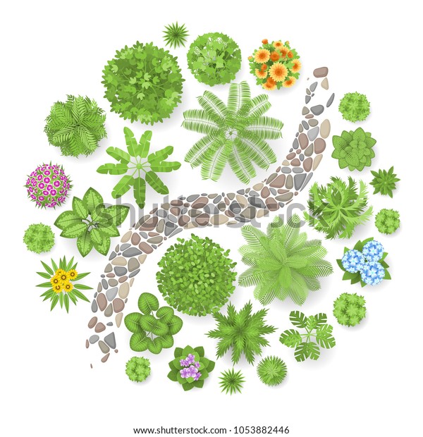 Vector Illustration Landscape Design Top View Stock Vector (Royalty ...