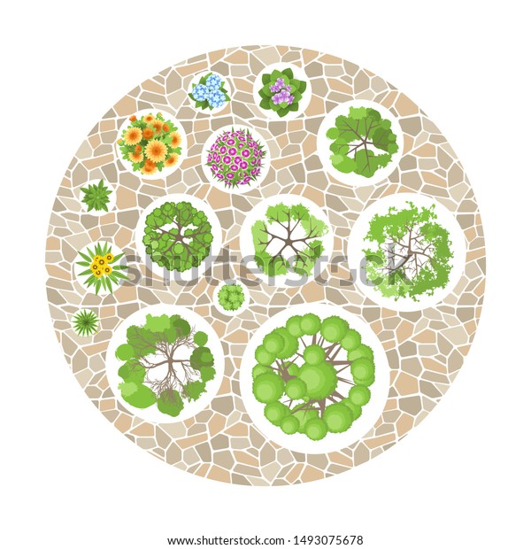 Vector Illustration Landscape Design Top View Stock Vector (Royalty ...