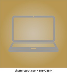 Vector Illustration Laptop Icon Gray Stock Vector (Royalty Free ...