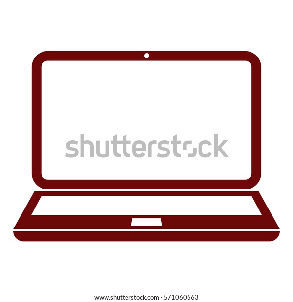 Vector Illustration Laptop Icon Maroon Stock Vector (Royalty Free ...