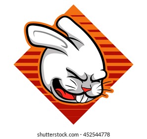 Vector Illustration Laughing Rabbit Stock Vector (Royalty Free ...