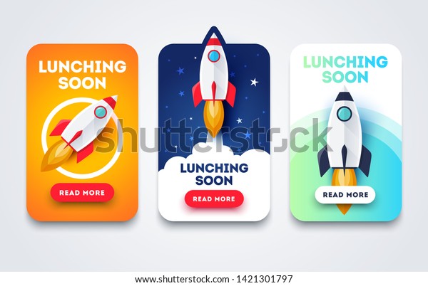 Vector Illustration Launching Soon Page Design Stock Vector (Royalty ...