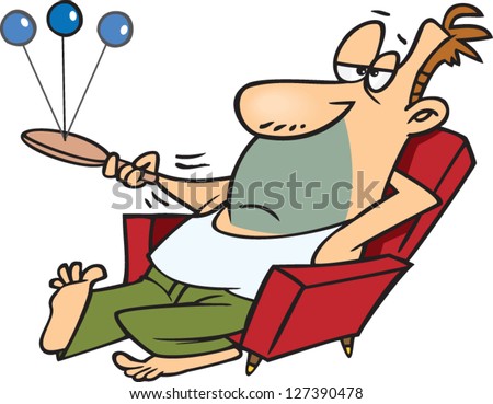 Vector Illustration Lazy Cartoon Man Sitting Stock Vector (Royalty Free ...