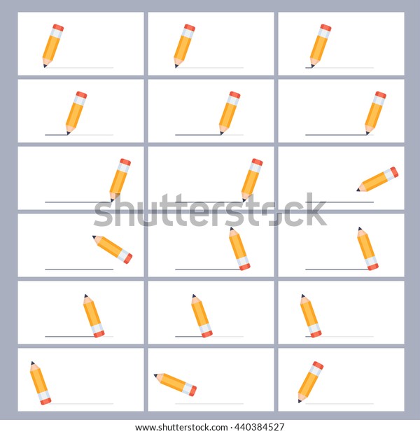 Vector Illustration Lead Pencil Drawing Erasing Stock Vector (Royalty ...
