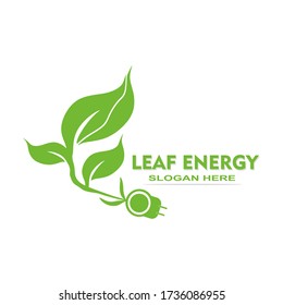 Vector Illustration Leaf Energy Logo Icon Stock Vector (Royalty Free ...