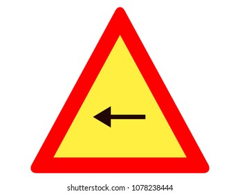 Vector Illustration Left Turn Warning Traffic: vector de stock (libre ...