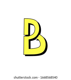 Vector Illustration Letter B Black Shadow Stock Vector (Royalty Free ...