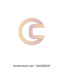 Vector Illustration Letter C Circle Line Stock Vector (Royalty Free ...