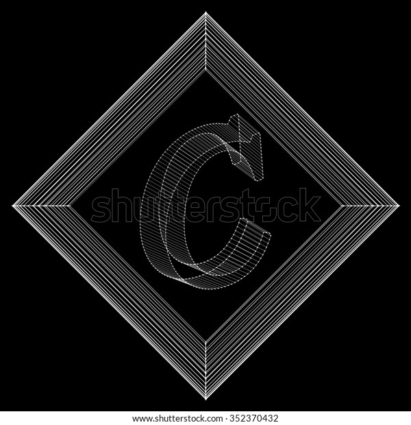 Vector Illustration Letter C Fonts Mesh Stock Vector (Royalty Free ...