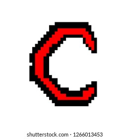 Vector Illustration Letter C Pixel Art Stock Vector (Royalty Free ...