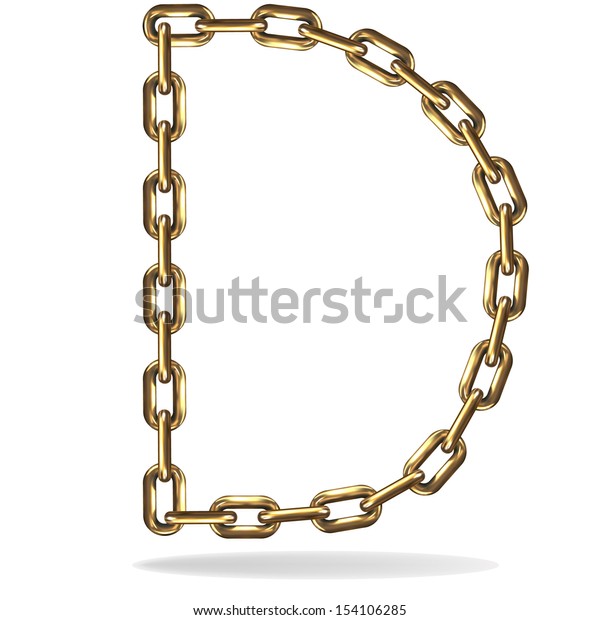 「Vector Illustration Letter D Gold Chain」のベクター画像素材（ロイヤリティフリー） 154106285 ...