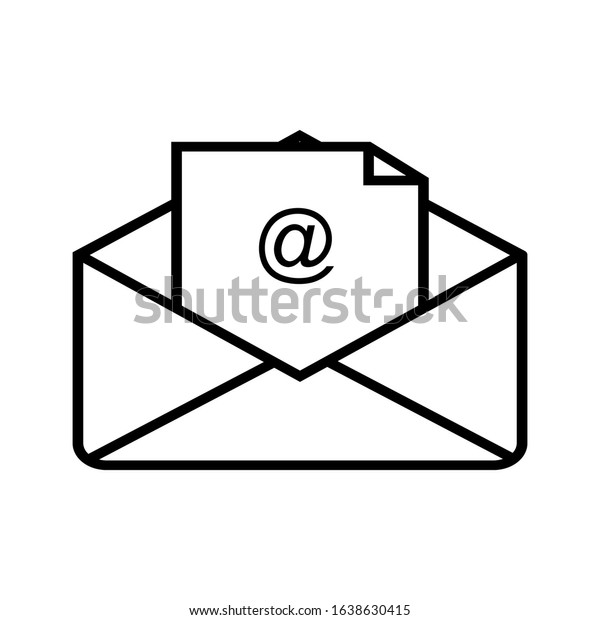Vector Illustration Letter Envelope Icon White Stock Vector (Royalty ...
