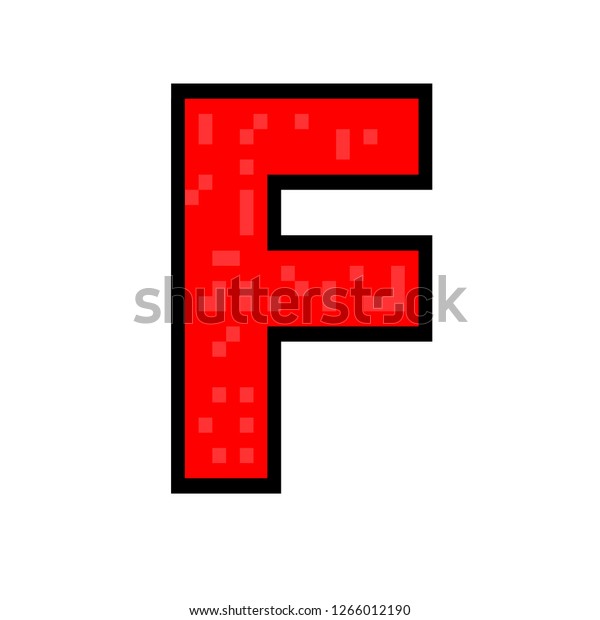 Vector Illustration Letter F Pixel Art Stock Vector (Royalty Free ...