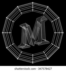 Vector Illustration Letter Fonts Mesh Polygonal Stock Vector (Royalty ...