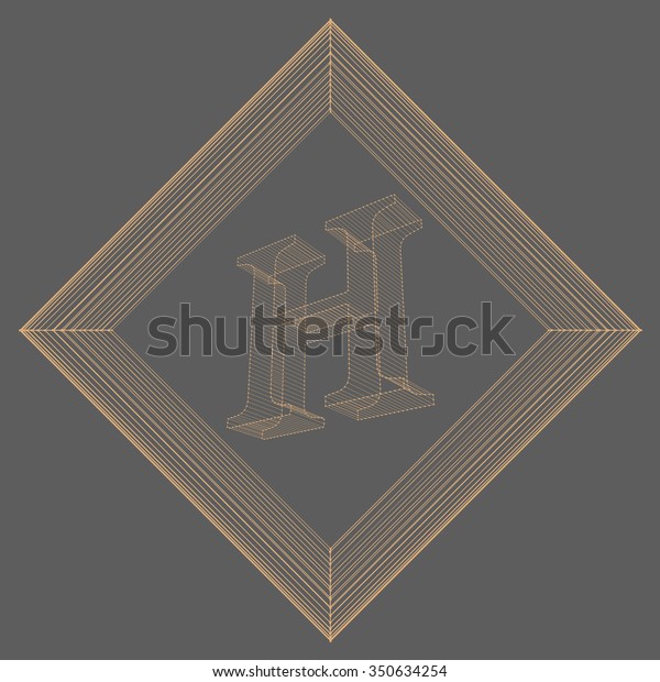 Vector Illustration Letter H Fonts Mesh Stock Vector (Royalty Free ...