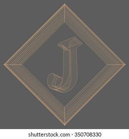 Vector Illustration Letter J Fonts Mesh Stock Vector (Royalty Free ...