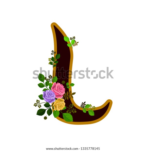 Vector Illustration Letter L Decorated Roses Stock Vector (Royalty Free ...