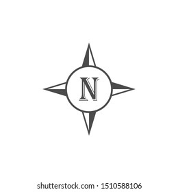 Vector Illustration Letter N Compass Logo Stock Vector (Royalty Free ...