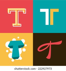 Vector Illustration Letter T Set Stock Vector (Royalty Free) 222927973 ...
