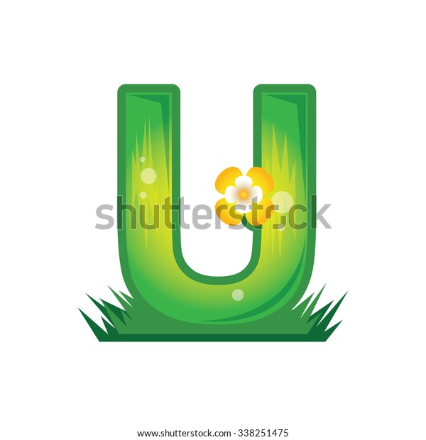 Vector Illustration Letter U Green Flat Stock Vector (Royalty Free ...