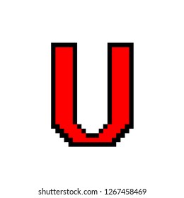 Pixel Art Alphabet U: เวกเตอร์สต็อก (ปลอดค่าลิขสิทธิ์) 1378449629 ...