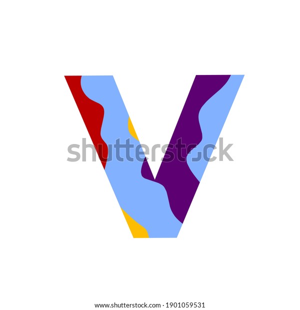 Vector Illustration Letter V Colorful Custom Stock Vector (Royalty Free ...