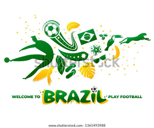 Vector Illustration Lettering Brazil 2019 World Stock Vector (Royalty ...