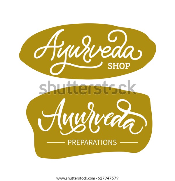 Vector Illustration Lettering Calligraphy Set Logos Stock Vector ...