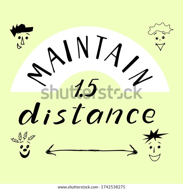 Vector Illustration Lettering Maintain Distance Social Stock Vector ...