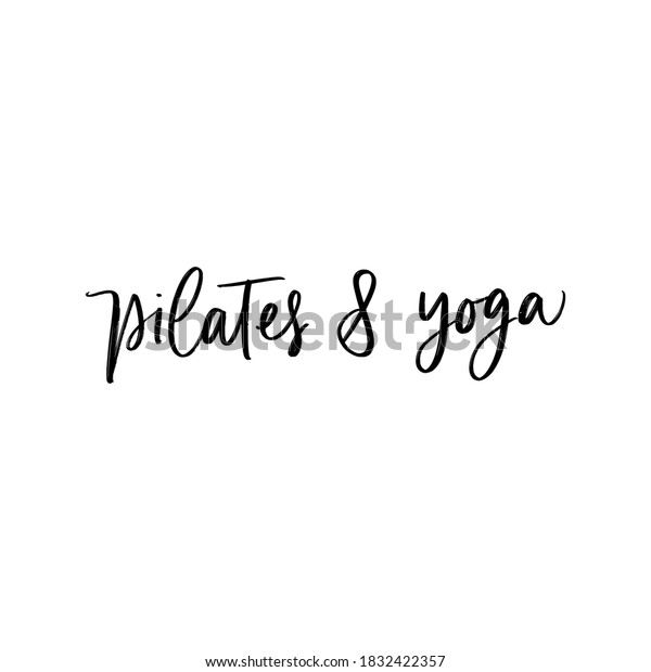 Vector Illustration Lettering Pilates Yoga Barclub Stock Vector ...