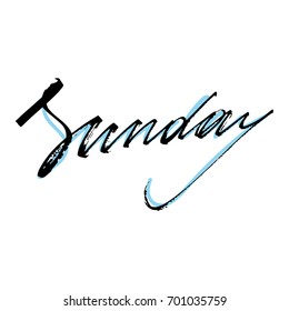 Vector Illustration Lettering Sunday Print Poster Stock Vector (Royalty ...
