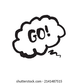 Vector Illustration Lettering Text Go Stock Vector (Royalty Free ...