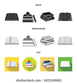 Vector Illustration Library Textbook Sign Collection Stock Vector ...